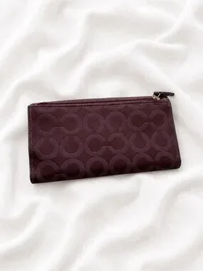 Coach | Bags | Coach Signature Turnlock Wallet In Deep Plum | Poshmark